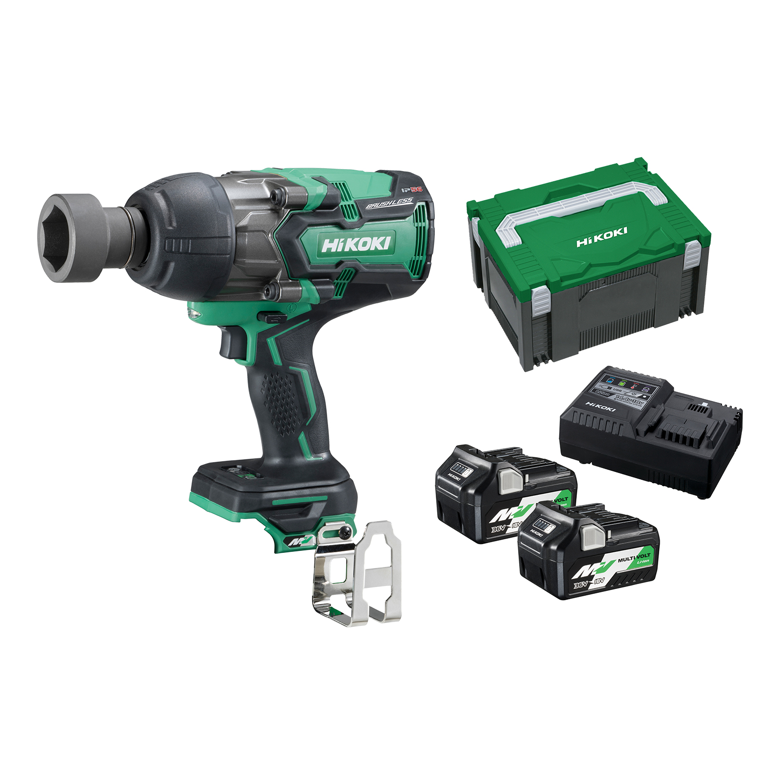 36V Brushless High Torque 19mm Impact Wrench Kit